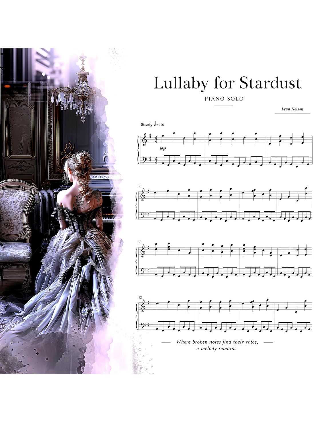 Piano Sheet Music, Lullaby Solo, Recital Performance Piece, Music ...