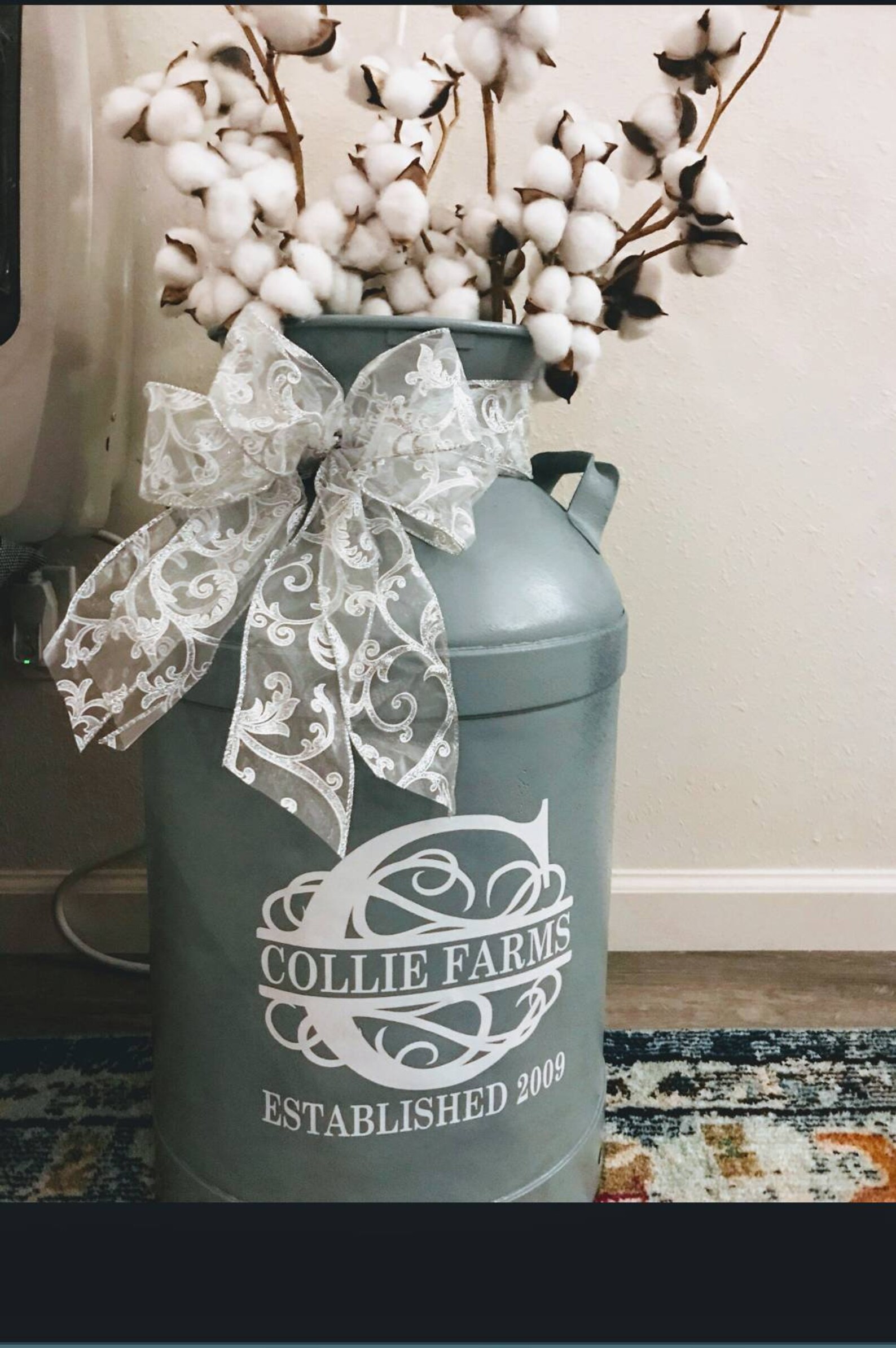 Milk Can Decal Monogram Vinyl Decal Vinyl Decal for Flower - Etsy