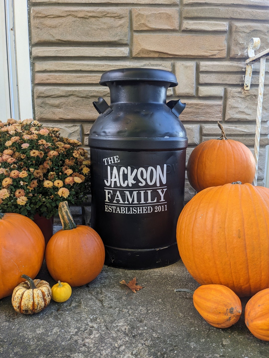 Milk Can Decal, Family Name Vinyl Decal, Vinyl Decal for Flower Pot ...