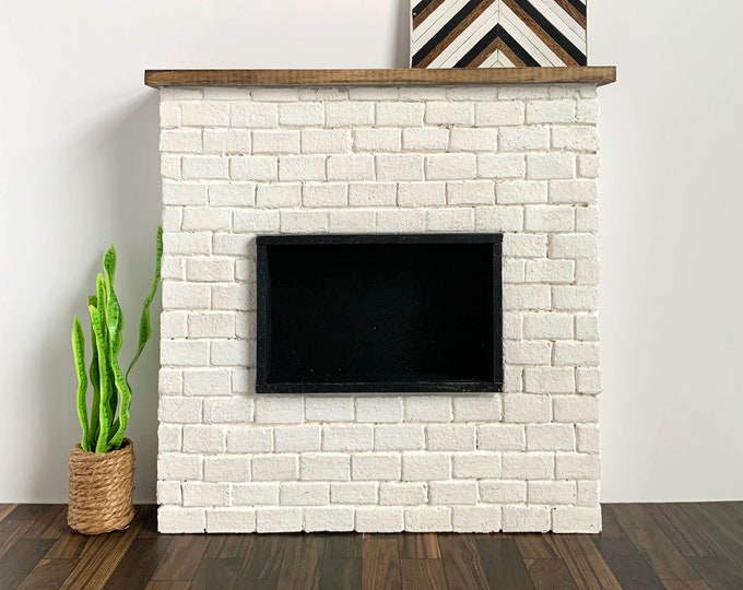 1:6 Scale Modern White Brick Fireplace Barbie Size - Etsy