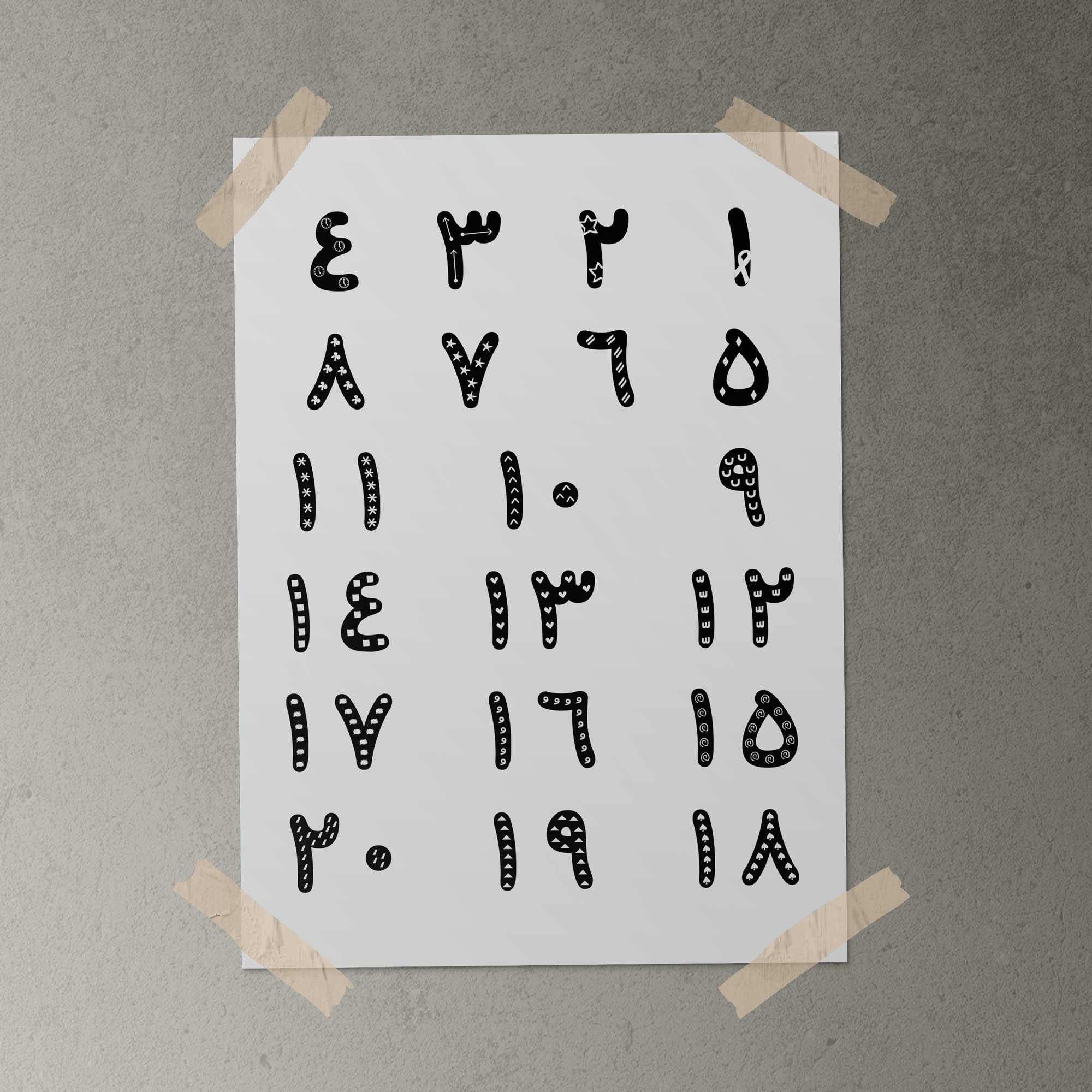 Arabic Numbers in Black Classroom Decor Educational - Etsy