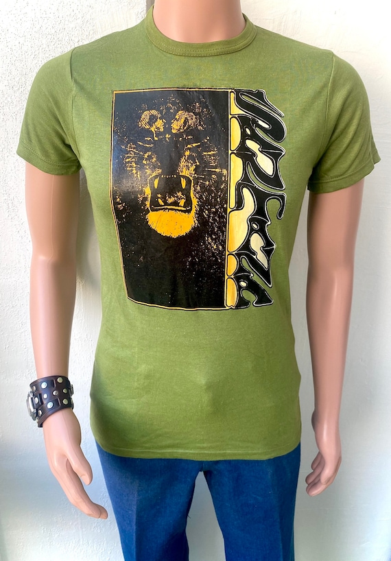 SANTANA 1975 Unworn Green 70s Prison Tee NOT Re-Print… - Gem