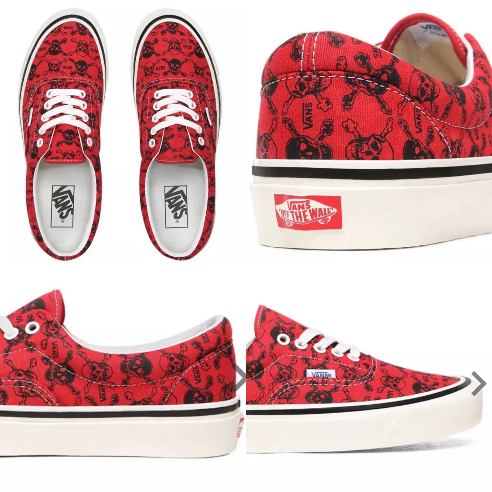 1980s Reproduction LTD Vans Anaheim Era 95 DX Og Skulls Red & - Etsy UK