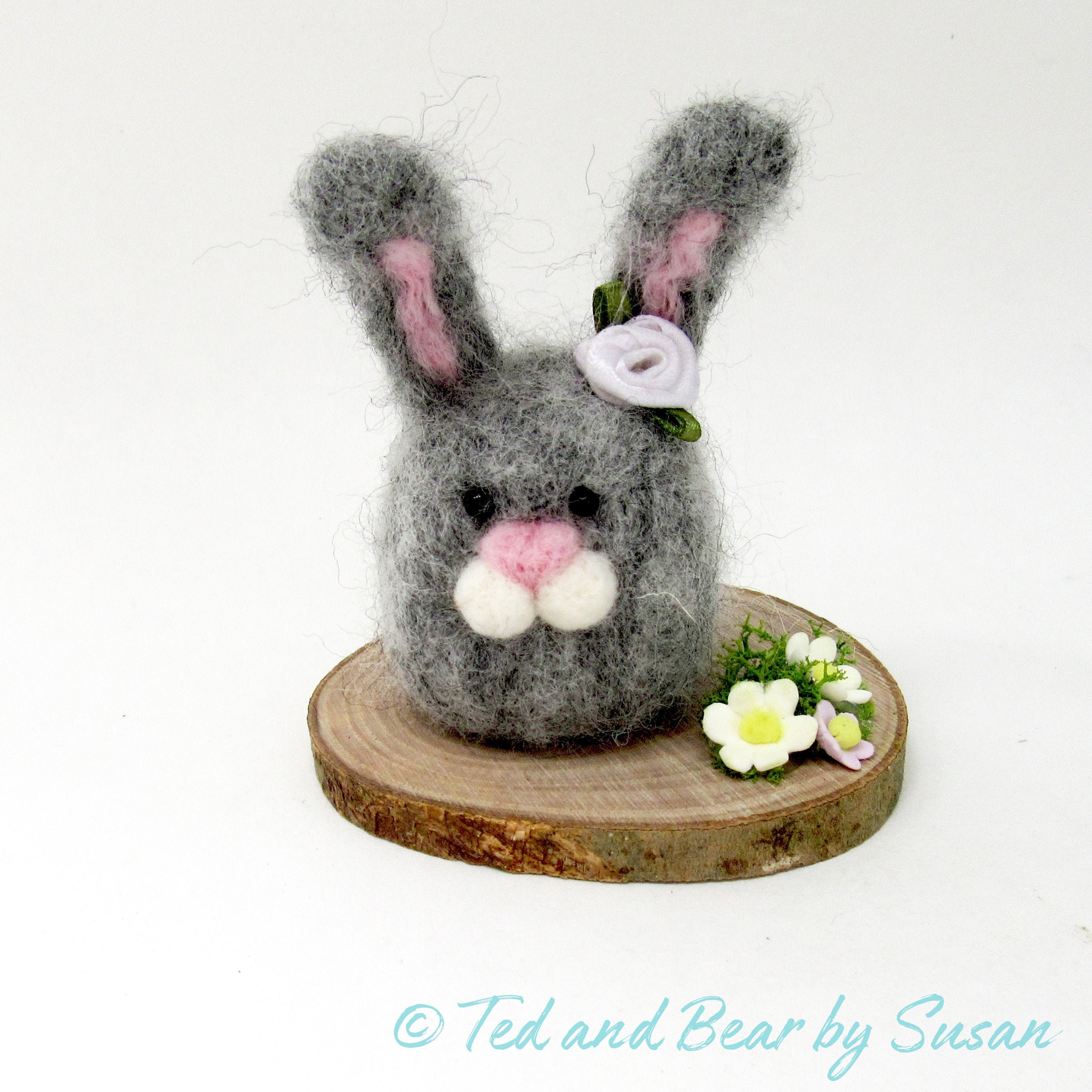 Needle Felted Rabbit Handmade Miniature Woodland Animal - Etsy