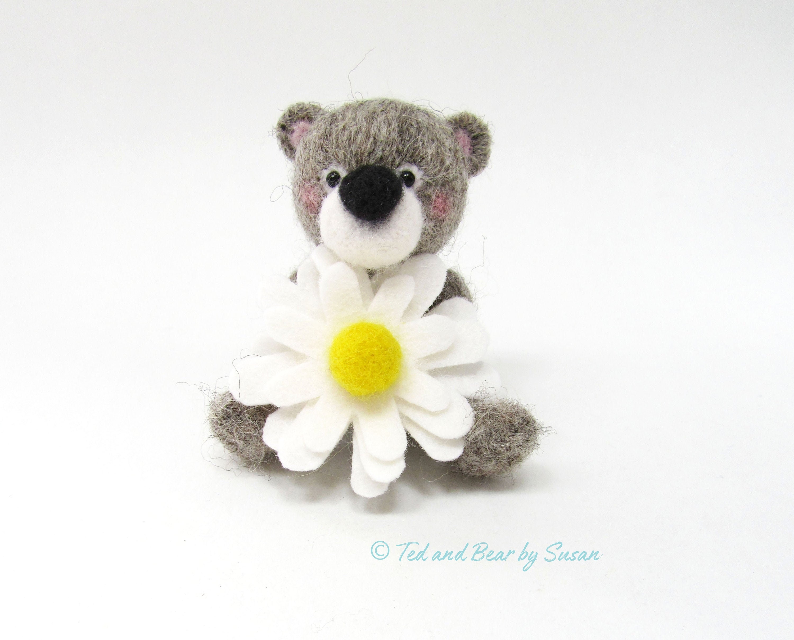 Artist Miniature Bear, Needle Felted Bear Decoration, Woodland Nursery ...