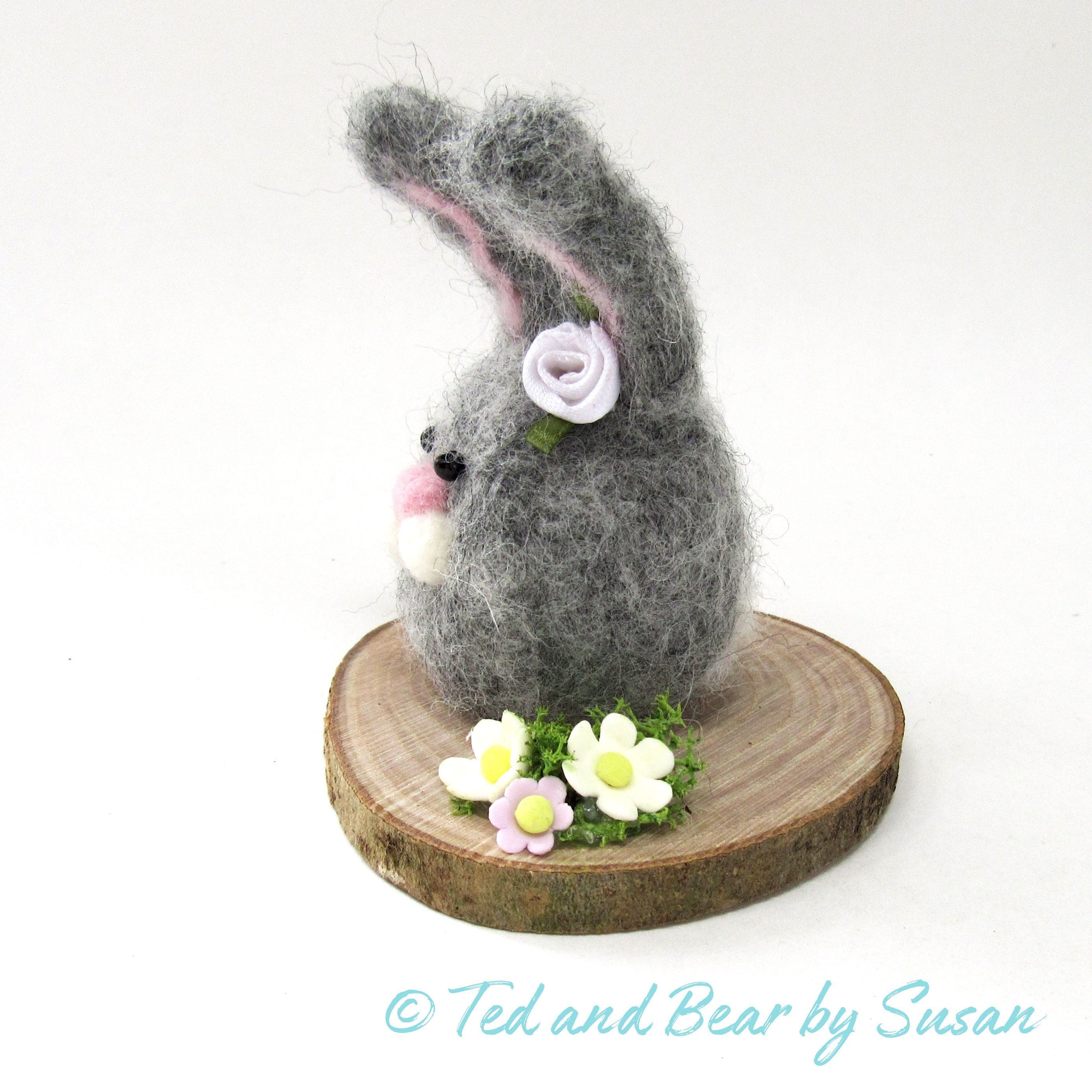 Needle Felted Rabbit Handmade Miniature Woodland Animal - Etsy
