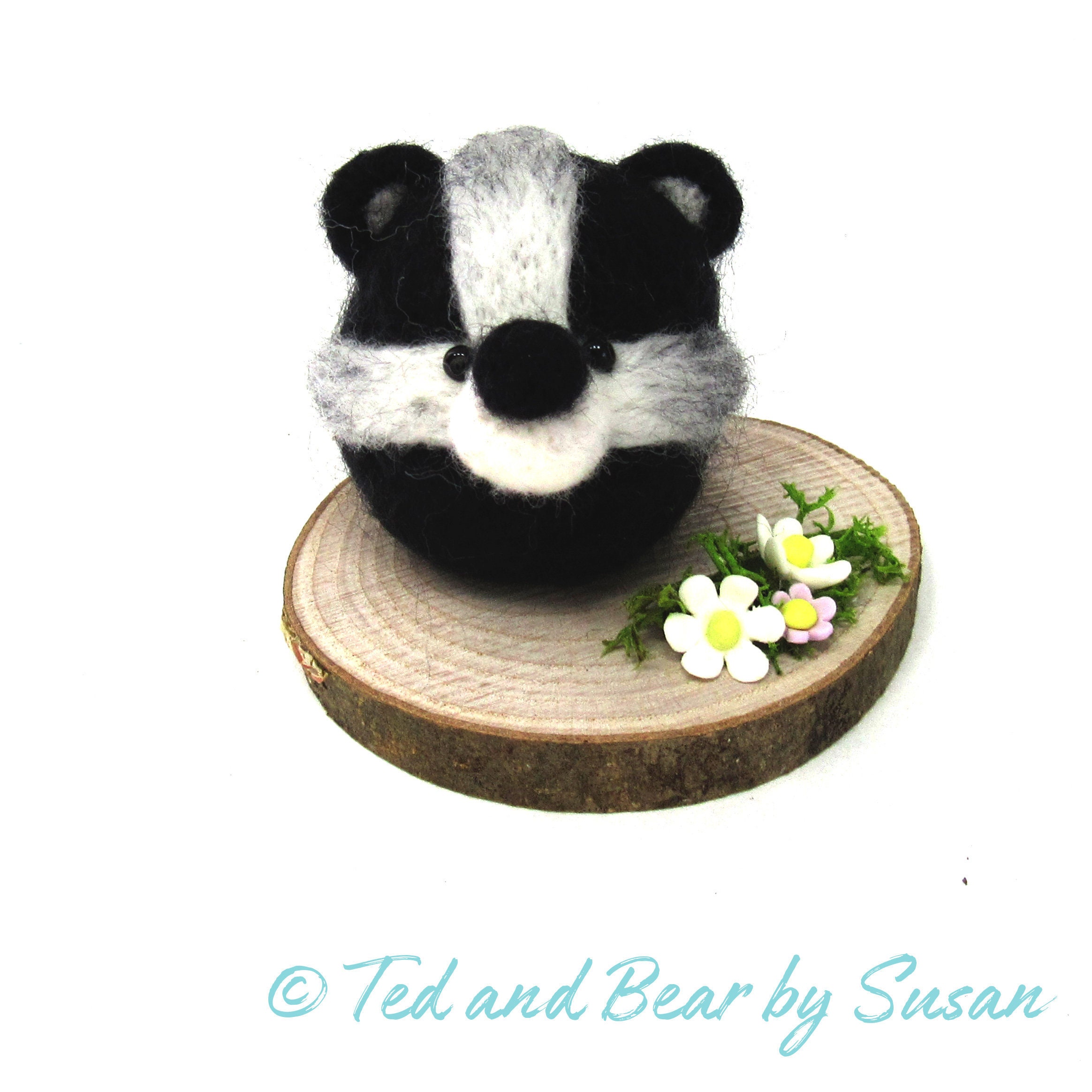 Needle Felted Badger Handmade Miniature Woodland Animal, Woodland ...