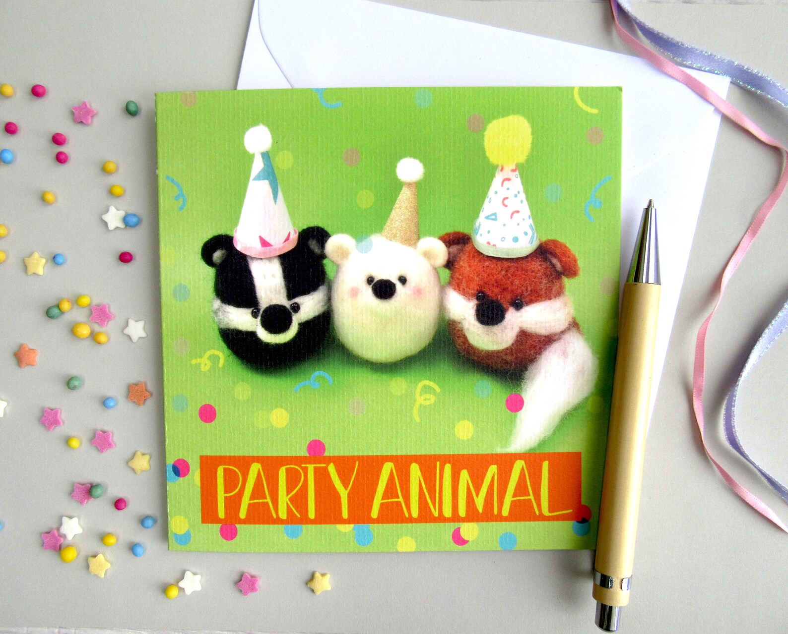 Party Animal Birthday Card, Birthday Card, Cute Animal Greeting Card ...