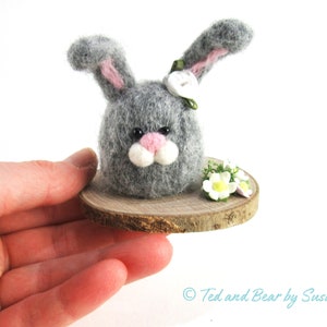Needle Felted Rabbit Handmade Miniature Woodland Animal - Etsy