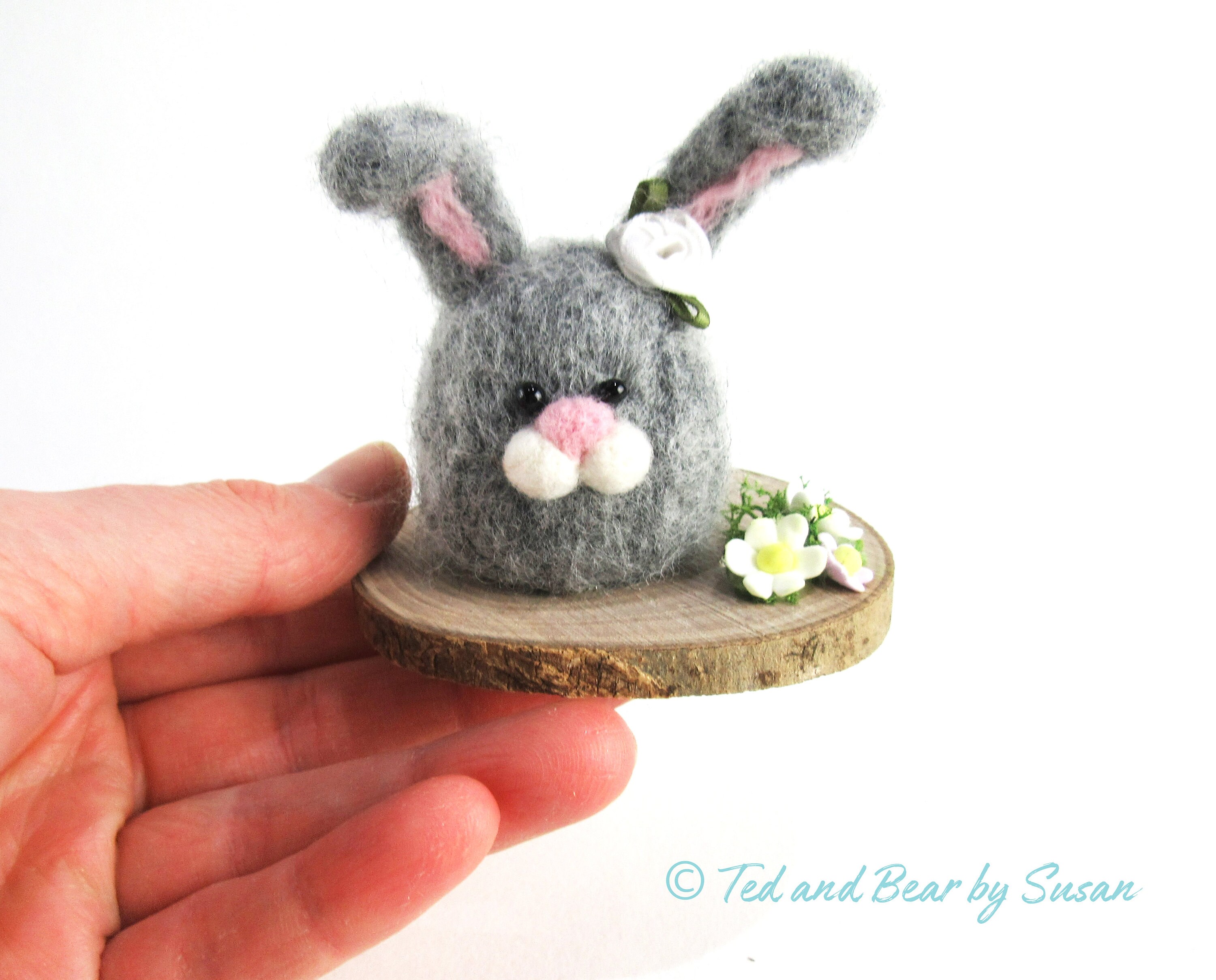 Needle Felted Rabbit Handmade Miniature Woodland Animal - Etsy