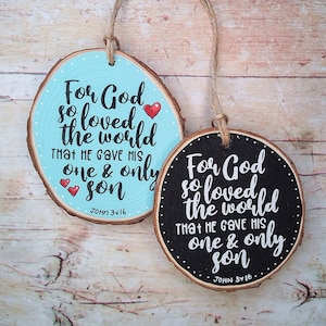 NEW Encouraging Bible Verse Wood Slice, Handpainted Scripture Hanging ...