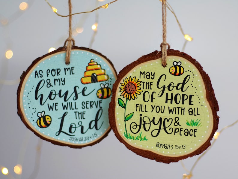 Encouraging Bible Verses on Hand Painted Wood Slices. Part 2 - Etsy