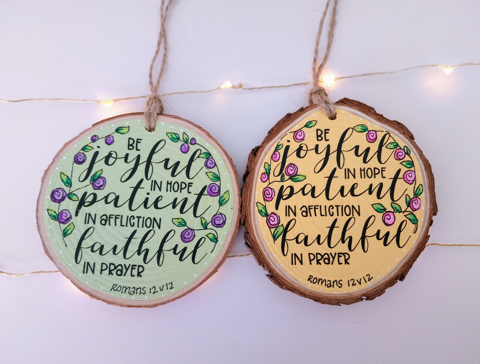 Encouraging Bible Verses on Hand Painted Wood Slices. Part 1 | Etsy