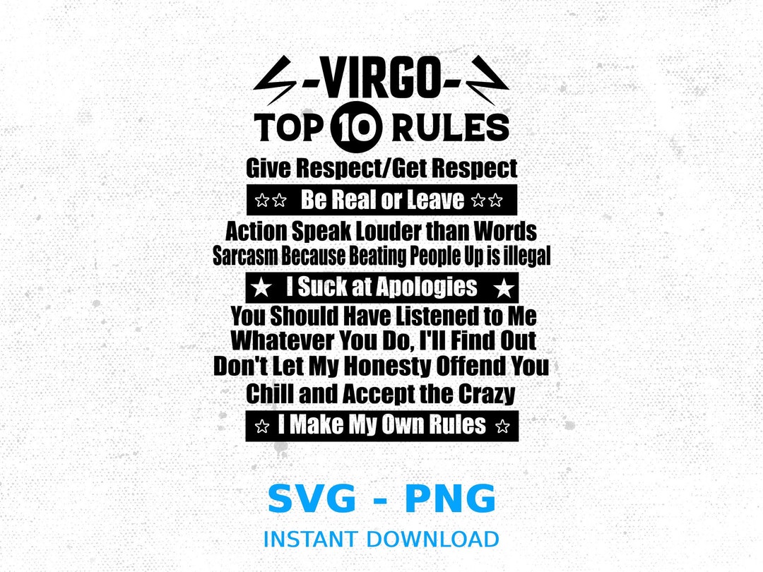 Virgo Rules SVG Virgo Zodiac Sign Virgo Queen Virgos Are - Etsy