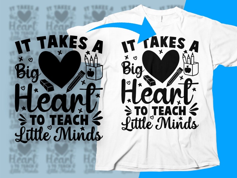 It Takes A Big Heart to Help Shape Little Minds Svg, Teacher ...