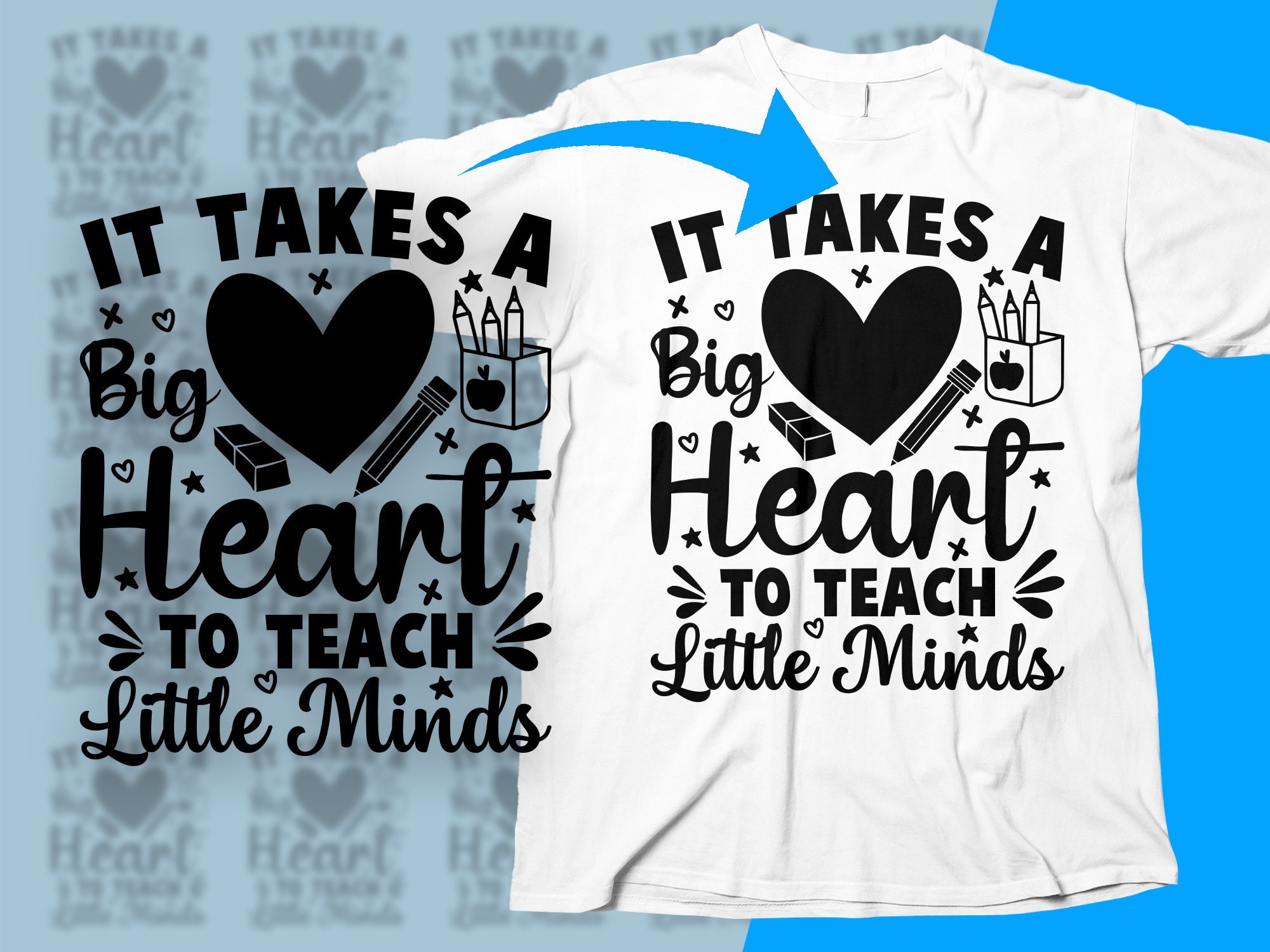 It Takes A Big Heart to Help Shape Little Minds Svg, Teacher ...