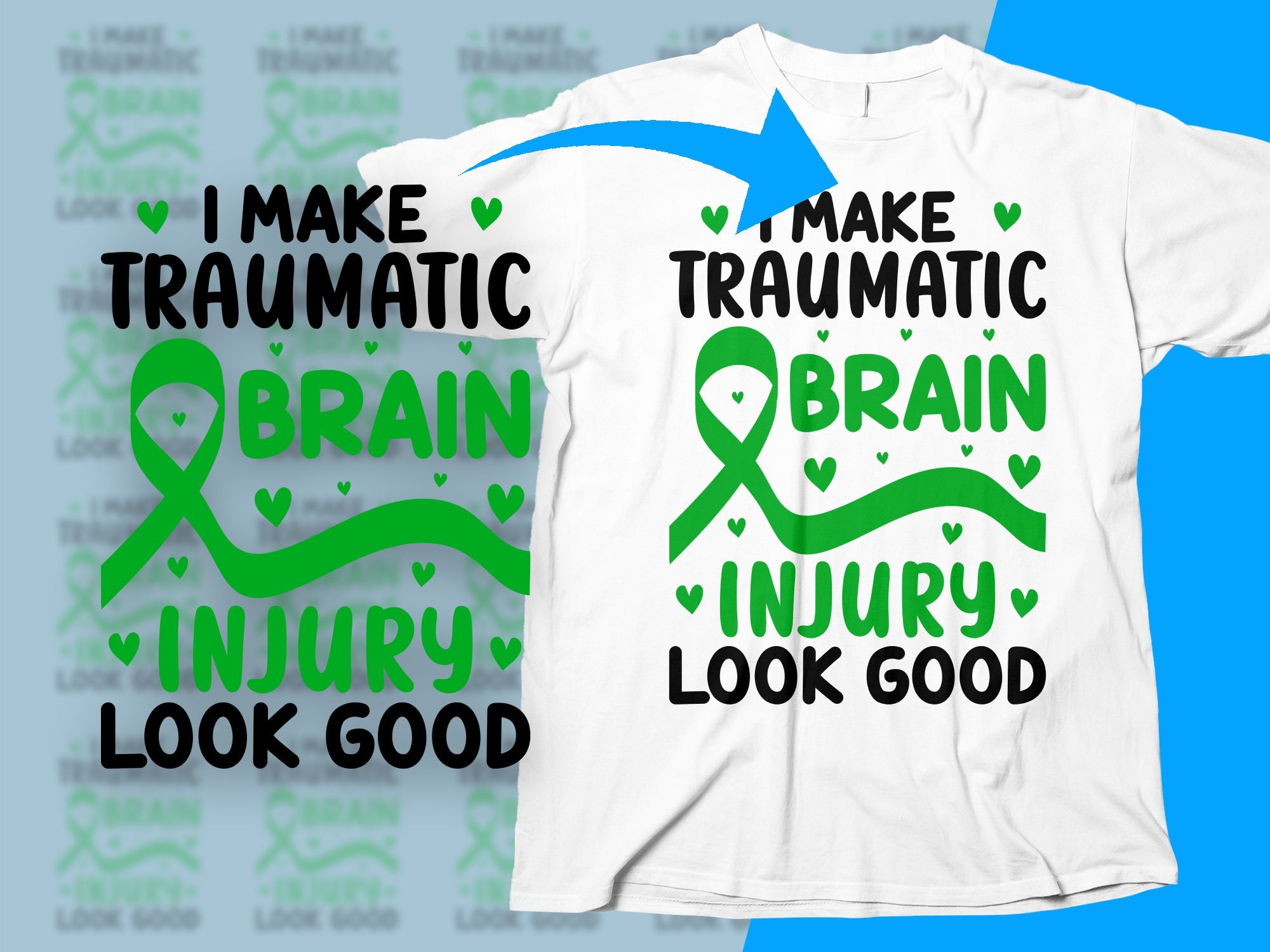 Traumatic Brain Injury Awareness Svg TBI Support Gift Green - Etsy