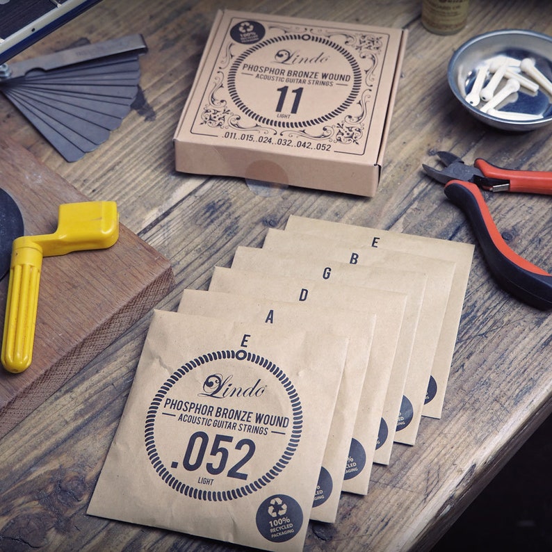 Lindo Eco-friendly Acoustic Guitar Strings Light 11 15 24 32 - Etsy