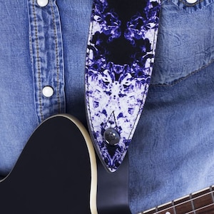 Lindo Alien Artwork Guitar Strap PVC Electric Acoustic Bass - Purple ...