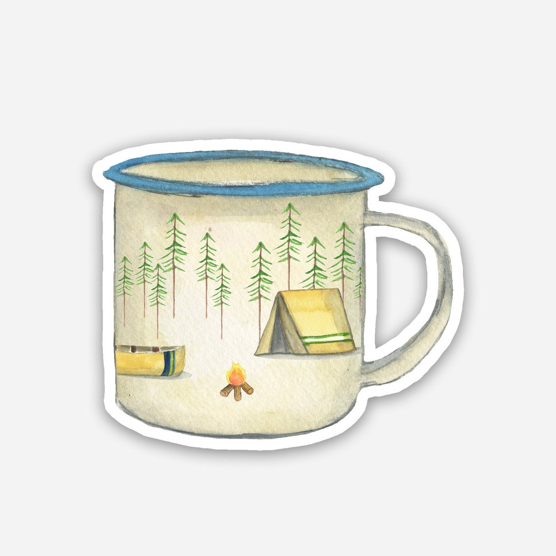 Camp Sticker, Camp Cup Sticker, Cute Camping Sticker, Tent Sticker ...