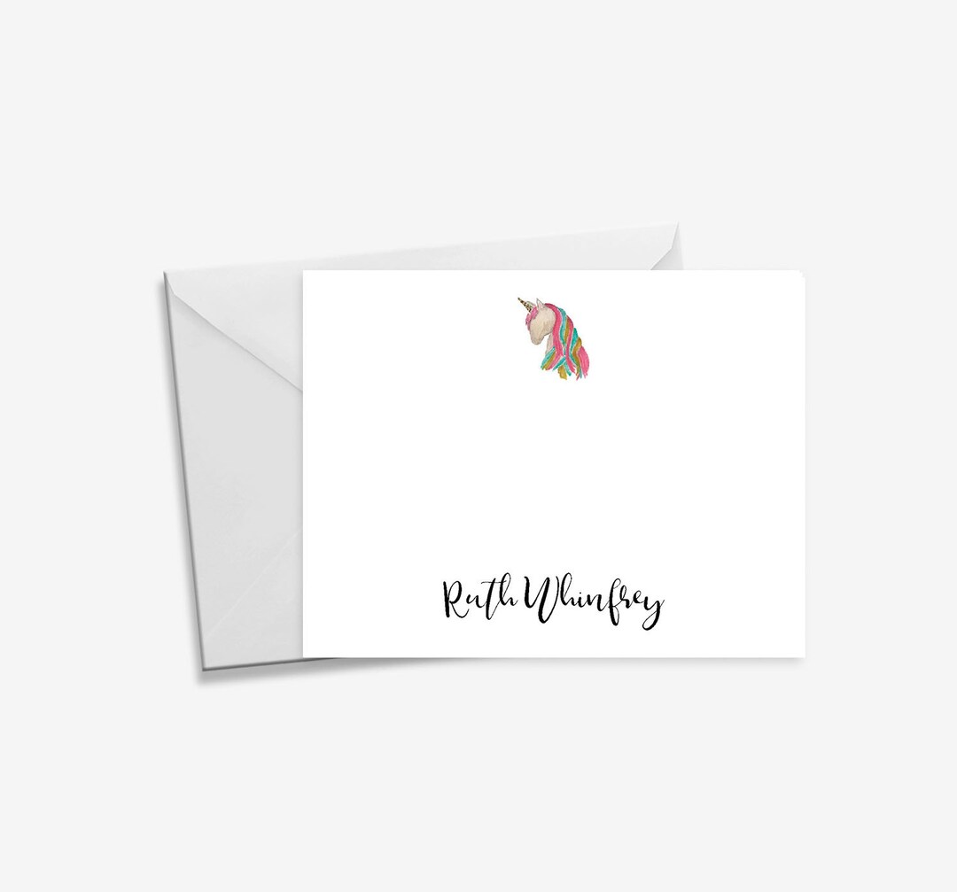 Notecard Card Set, Kids Note Cards, Unicorn Card, Girl Notecards ...
