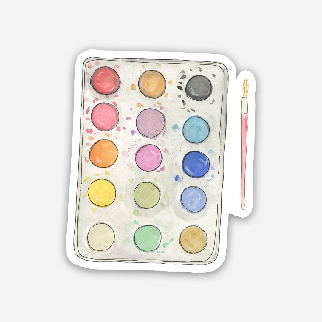 Watercolor Sticker, Paint Sticker, Paint Palette, Watercolors, Painter ...