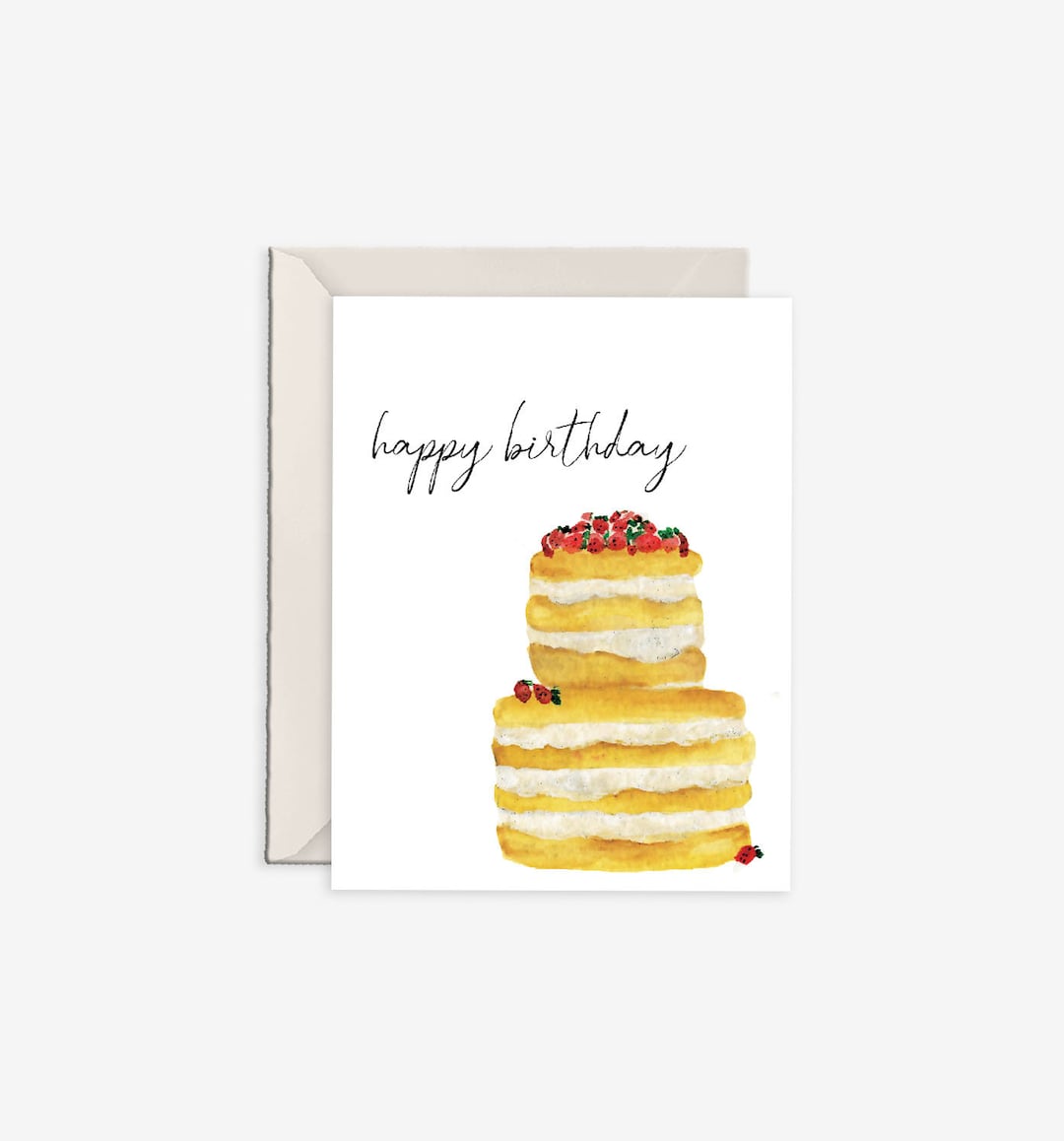Birthday Cake Card, Birthday Card Cake, Cake Card, Rustic Cake, Cake ...