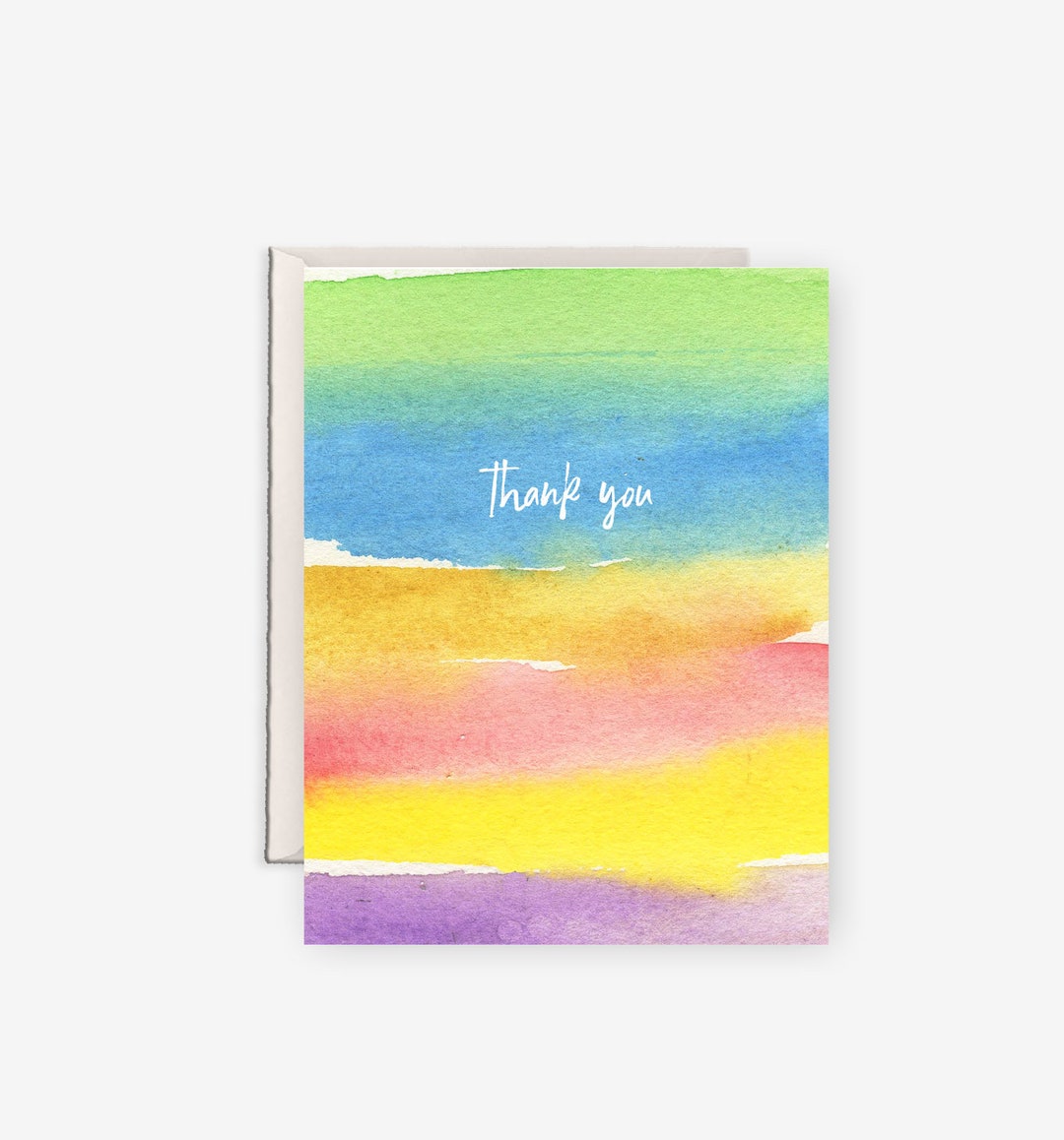 Thank You Card, Fun Thank You, Watercolor Card, Thanks Card, Colorful ...