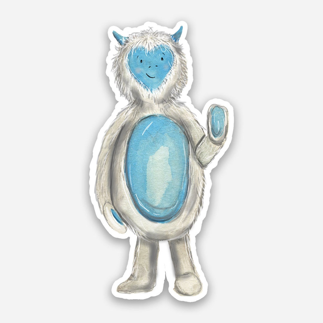 Yeti Sticker, Cute Yeti, Snow Monster, Kids Sticker, Winter Sticker ...