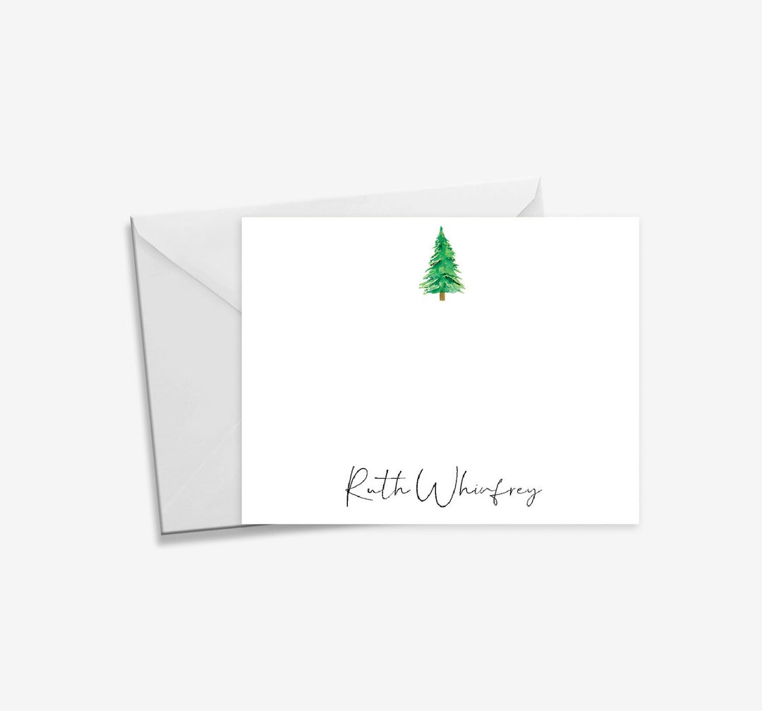 Tree Note Cards, Pine Tree, Pine Tree Note Cards, Watercolor Tree ...