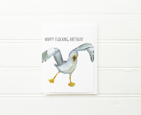 Funny Birthday Card Seagull Bird Birthday Card Cute | Etsy
