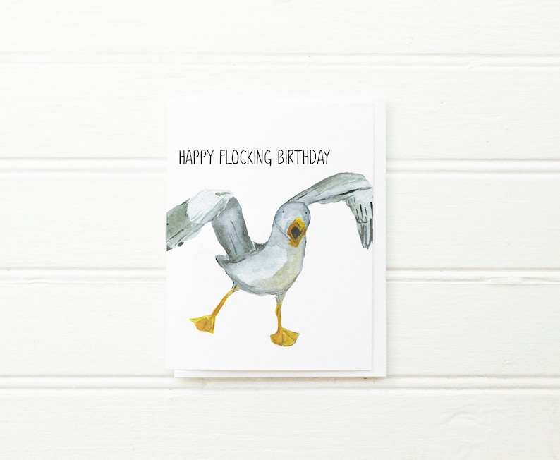 Funny Birthday Card Seagull Bird Birthday Card Cute - Etsy