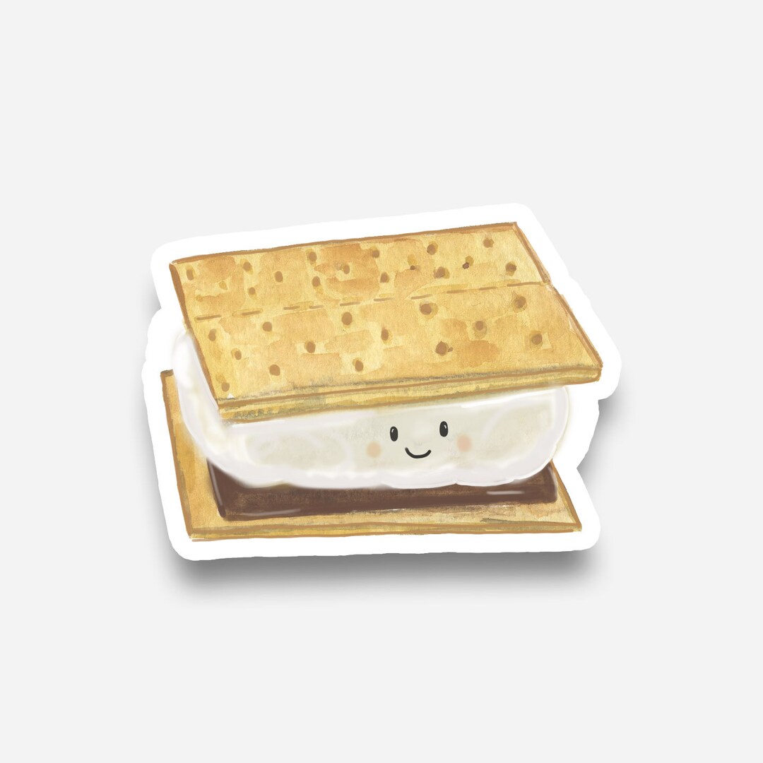 Smore Sticker, Cute Smore, Happy Smore, Dessert Sticker, Camping ...