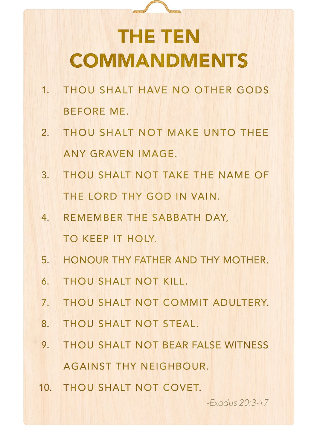 10 Commandments Wall Art - Laser Engraved Wooden Ten Commandments Wall ...
