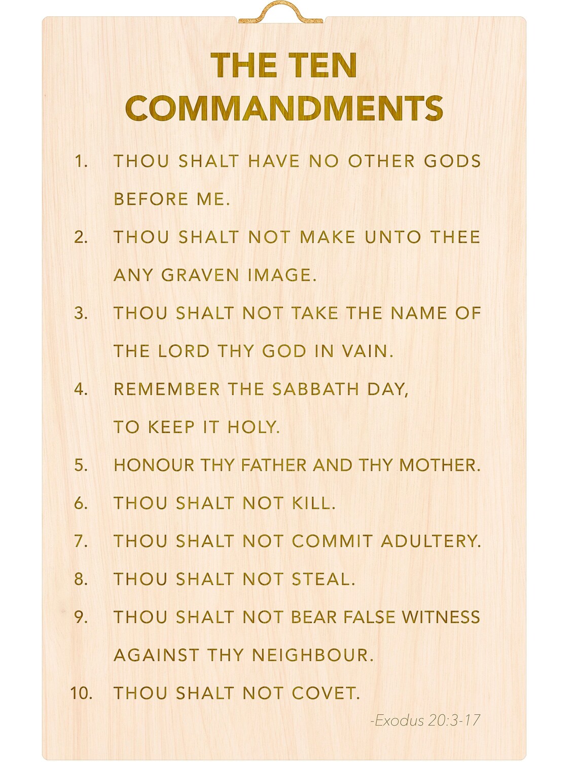 10 Commandments Wall Art - Laser Engraved Wooden Ten Commandments Wall ...