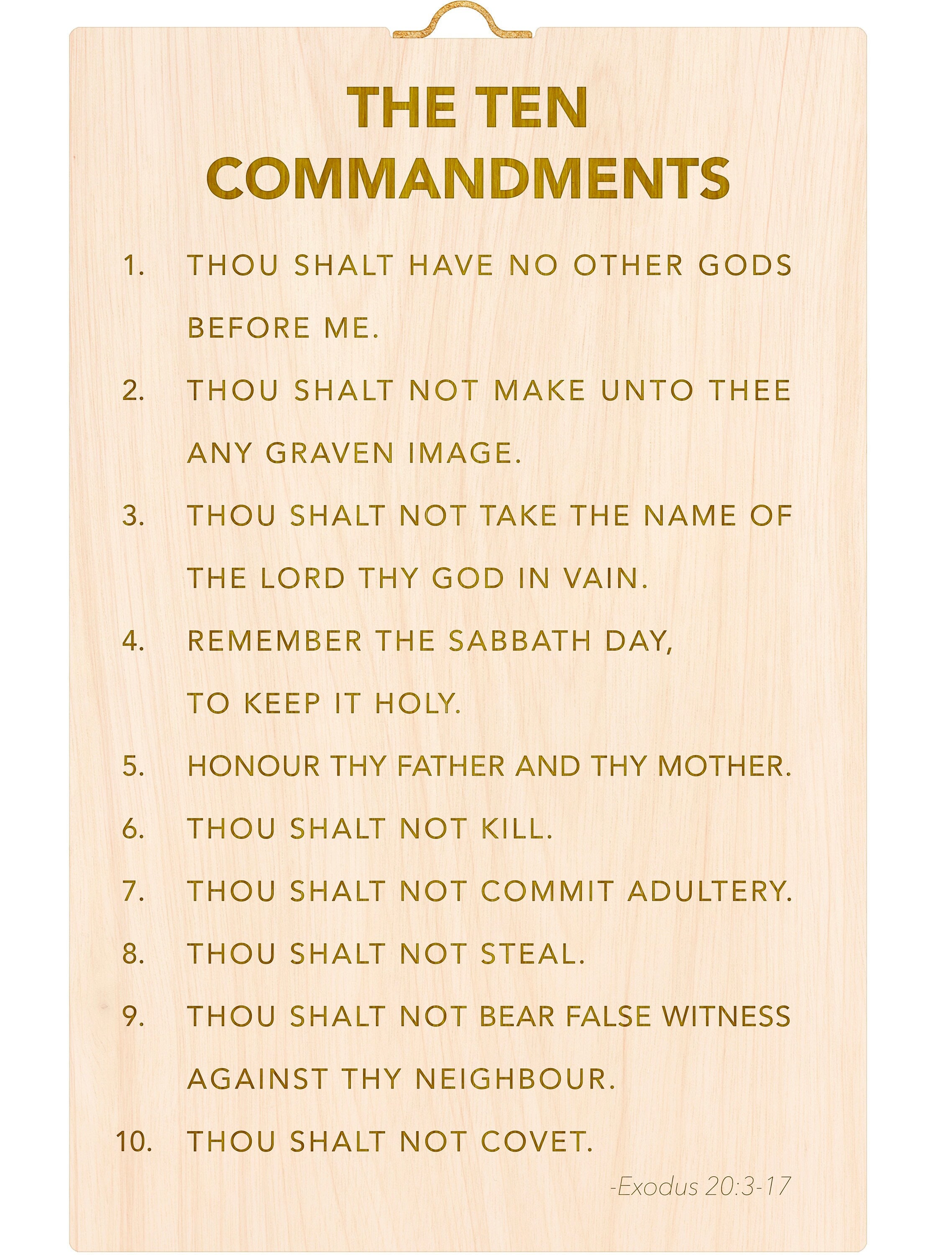 10 Commandments Wall Art - Laser Engraved Wooden Ten Commandments Wall ...