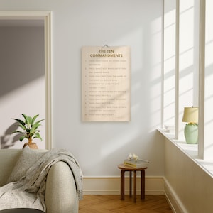 10 Commandments Wall Art - Laser Engraved Wooden Ten Commandments Wall ...