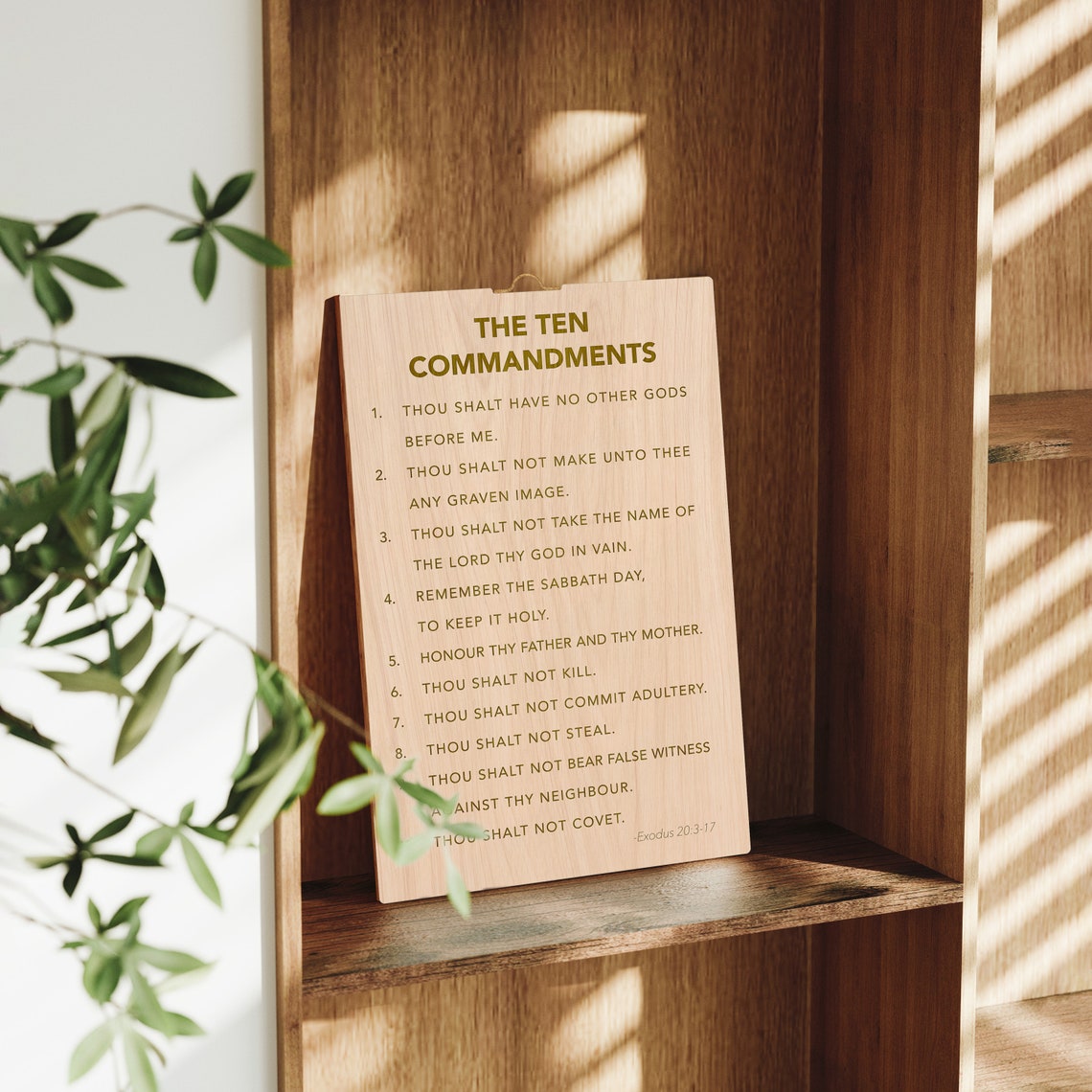 10 Commandments Wall Art - Laser Engraved Wooden Ten Commandments Wall ...