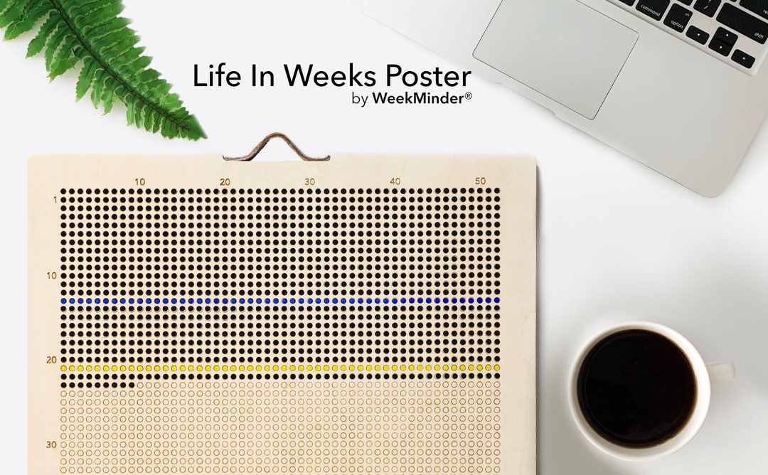 Wooden Life in Weeks Calendar - 90 Years Poster of My Life in Weeks ...