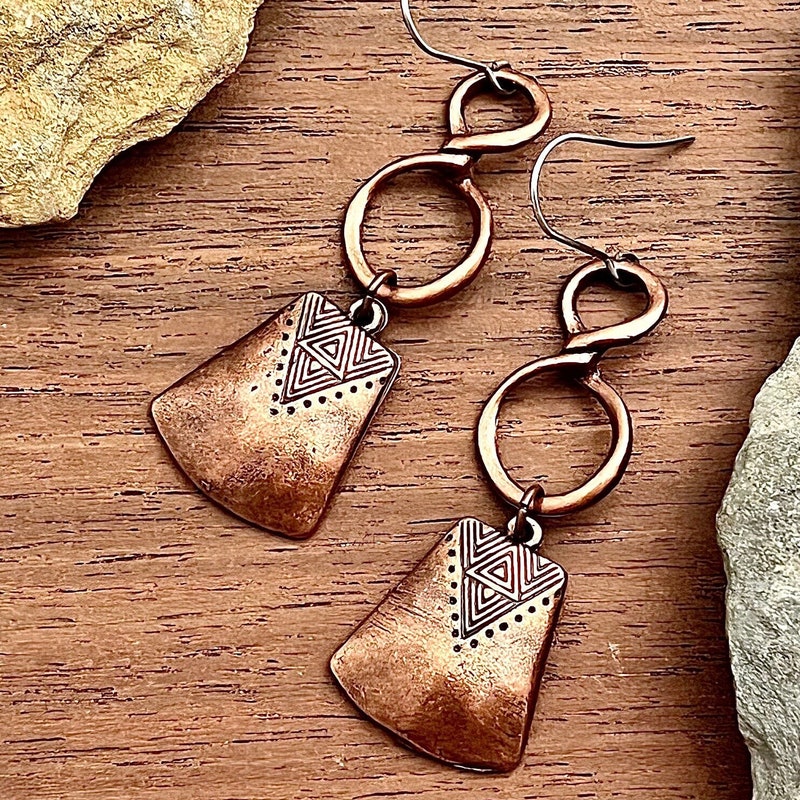 Copper Earrings - Etsy