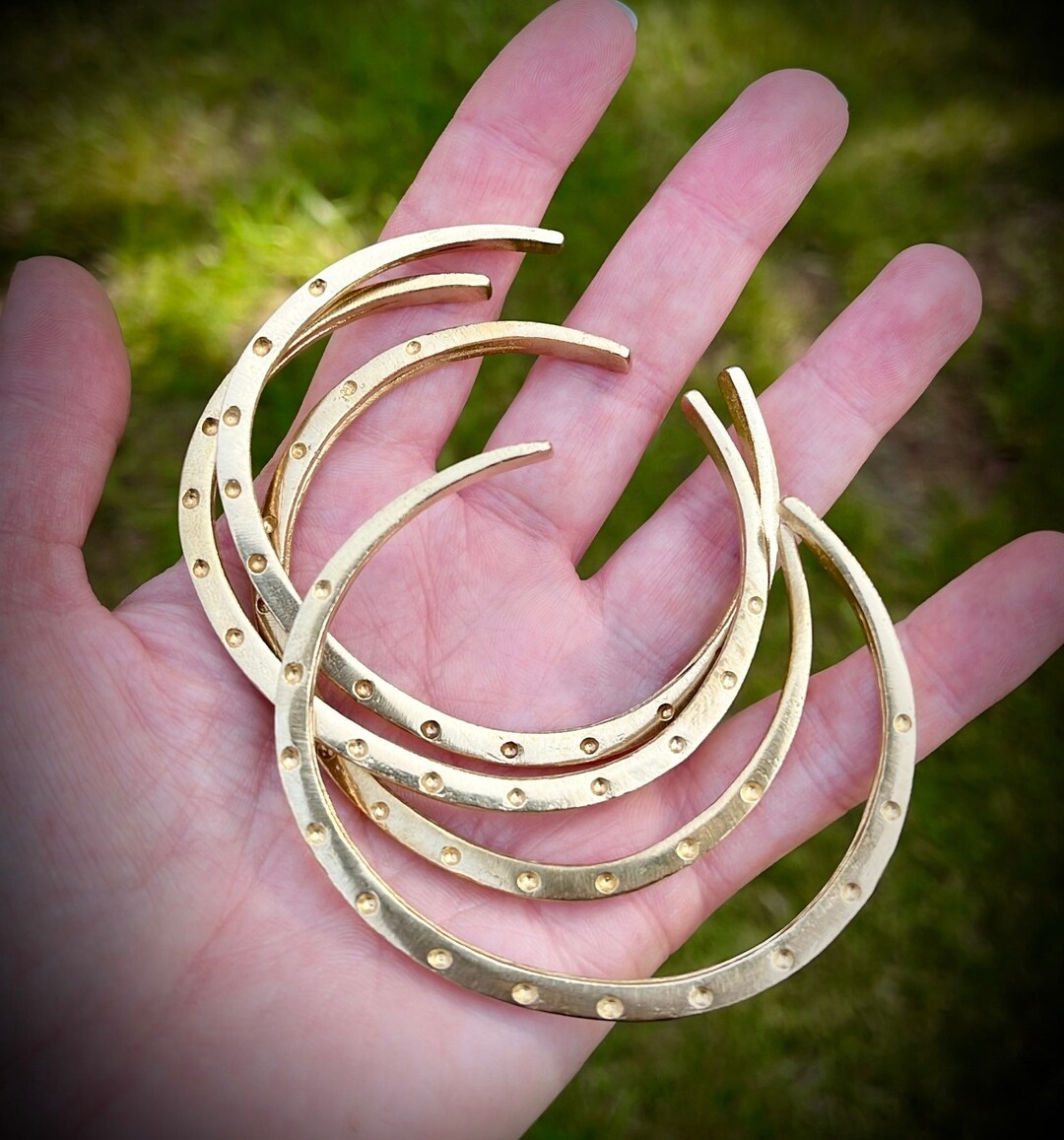 Chunky Gold Brass Cuff Bracelet • Stacking Bracelet • Everyday Layering ...