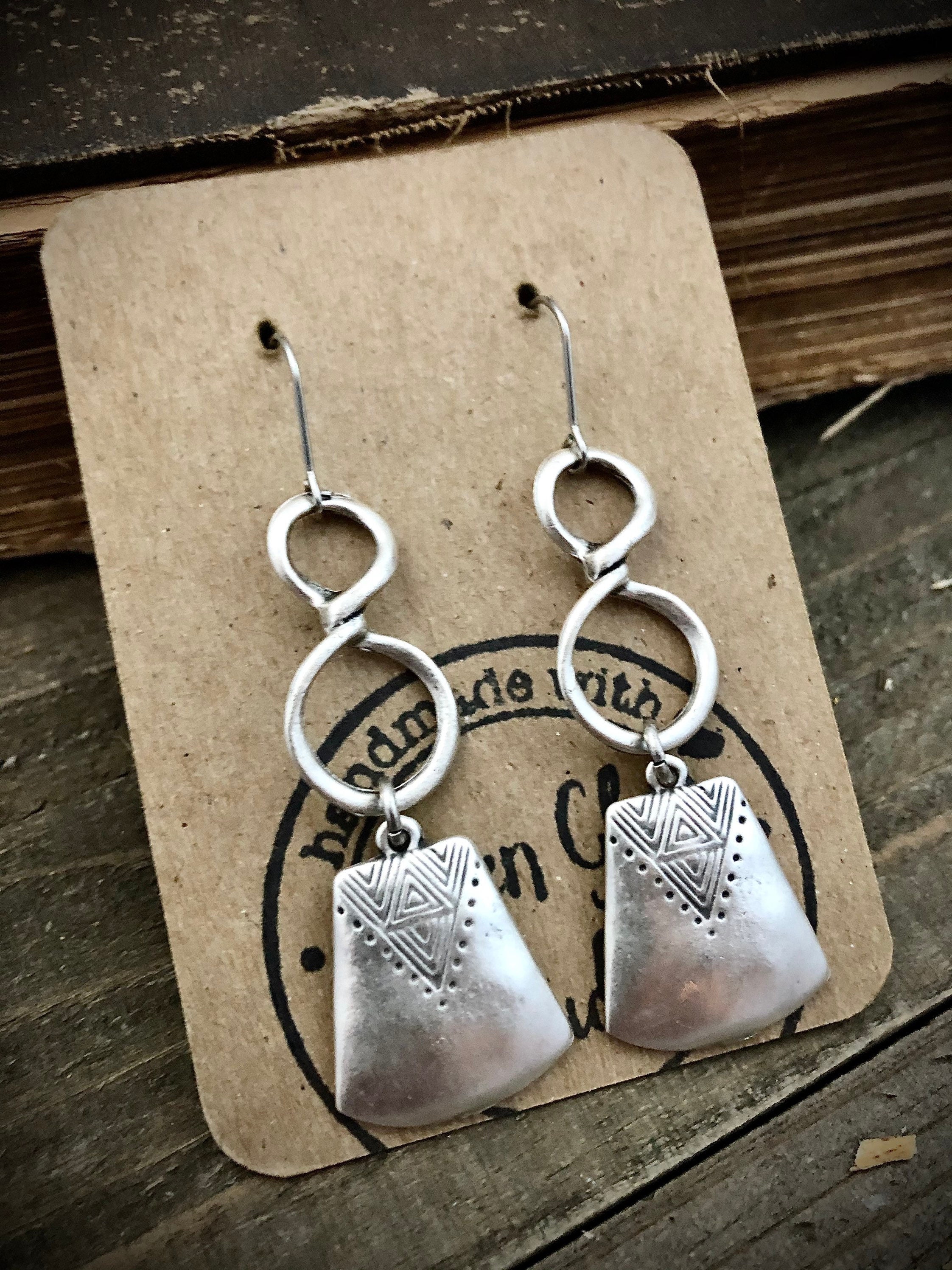 Boho Silver Plated Dangle Earrings: Bohemian Chandelier Style - Etsy