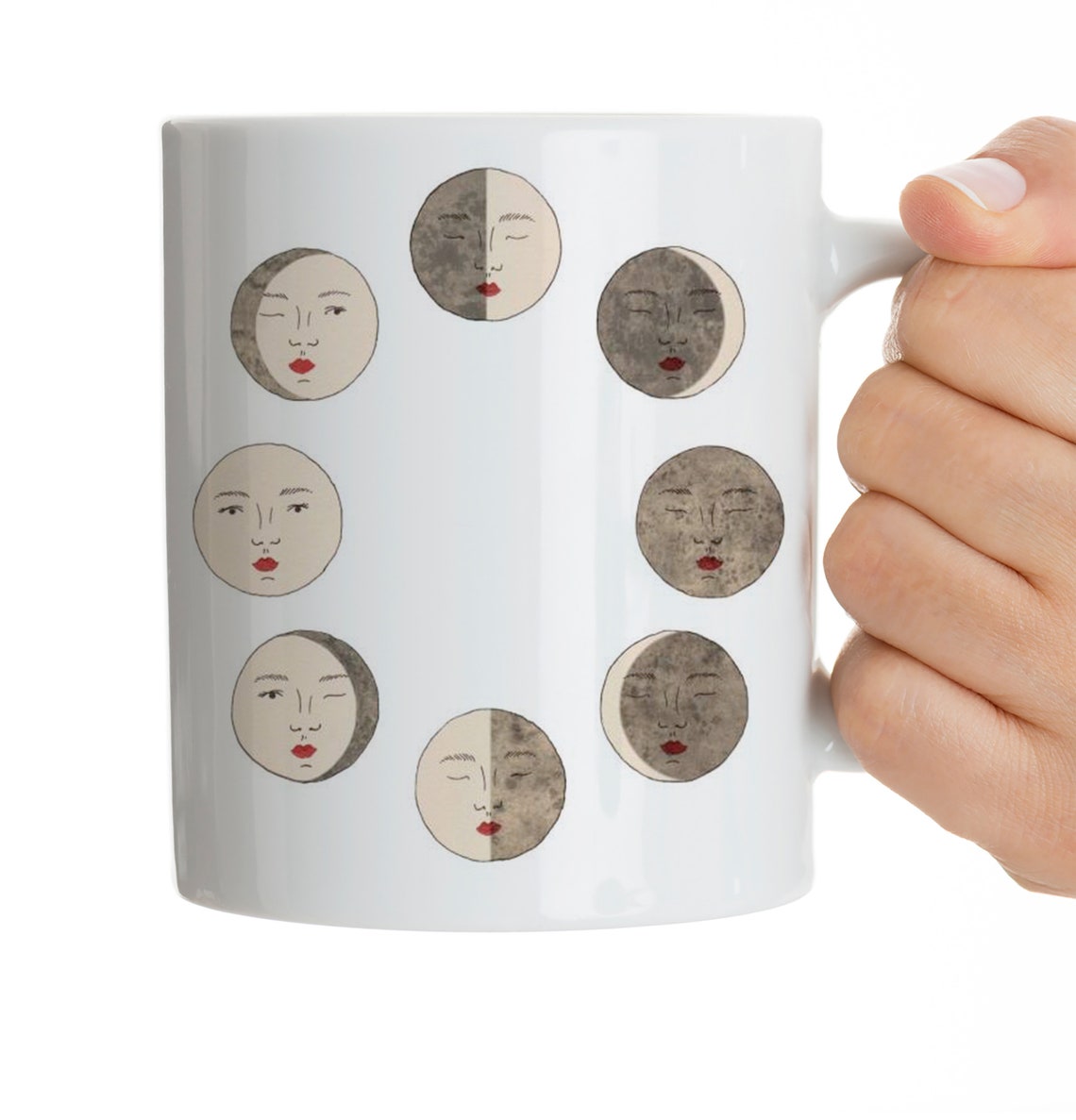 Moon Phases Coffee Mug Moon Mug Moon faces Phases - Etsy