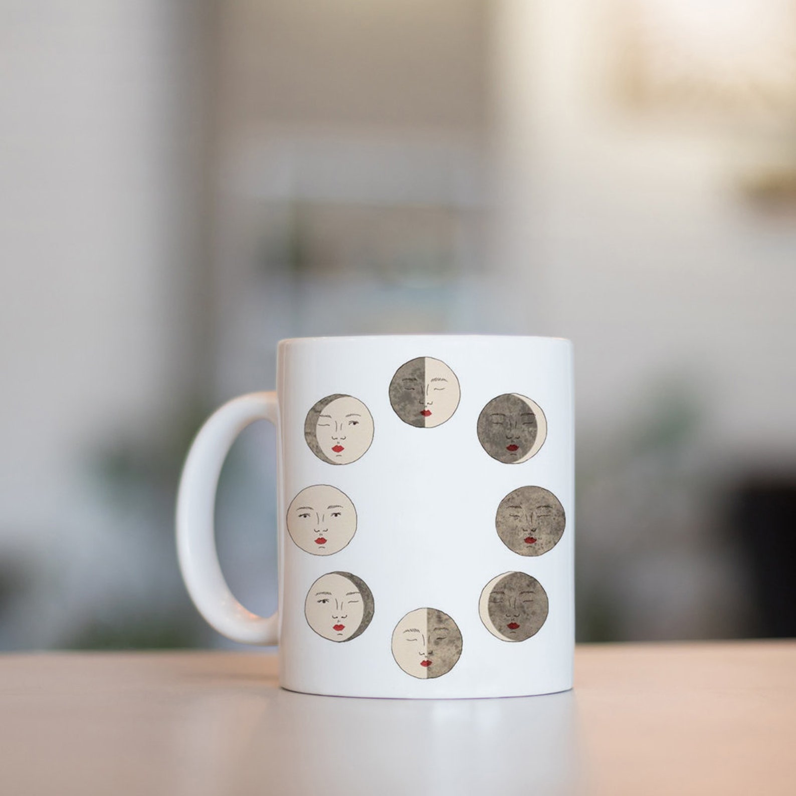 Moon Phases Coffee Mug Moon Mug Moon faces Phases - Etsy