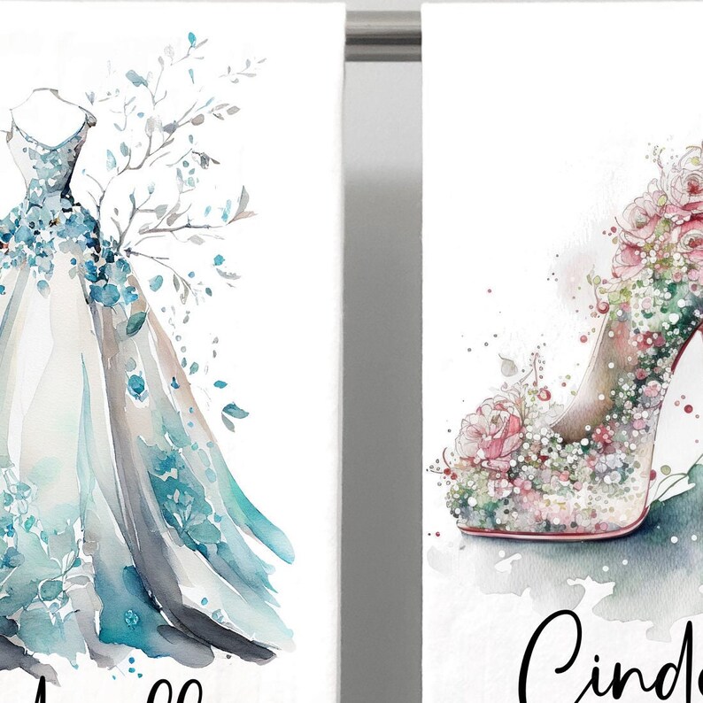 Cinderella Guest Towels, Dress & Shoes Design, Funny Bathroom Decor - Etsy