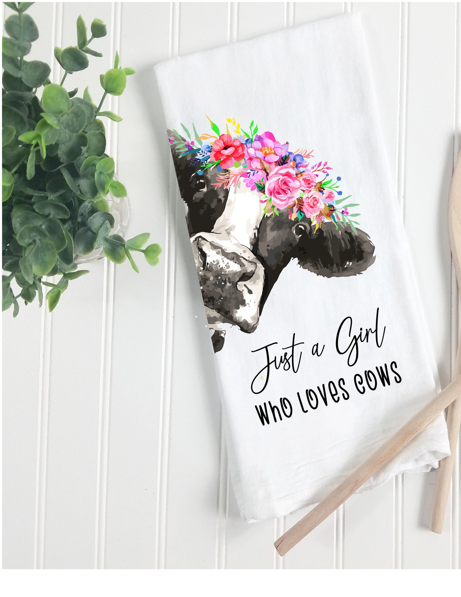 Cow Tea Towel Girl Who Loves Cows Tea Towel Funny Tea Towel - Etsy