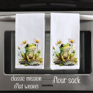 Frog and Lily Pad Kitchen Tea Towels, Decorative Dish Towel, Frogs ...