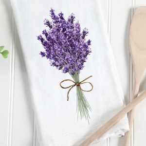Lavender Floral Tea Towel, Hand Towels, Tea Towels, Farmhouse Floral ...