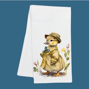 Spring Ducks Tea Towel, Ducks and Flowers Decorative Hand Towel ...