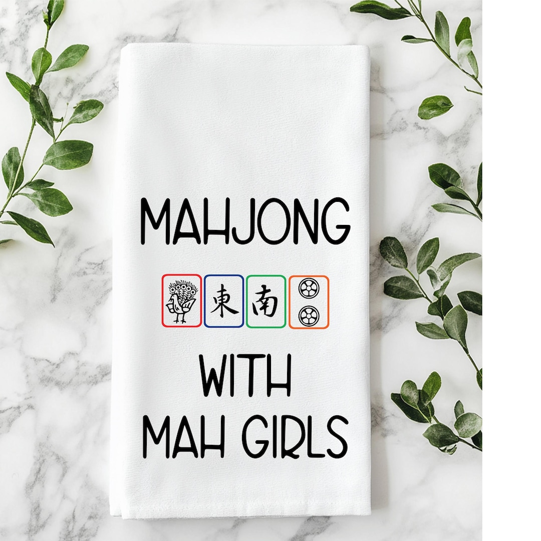 Mahjong Tea Towel: Game Day Kitchen Decor - Etsy